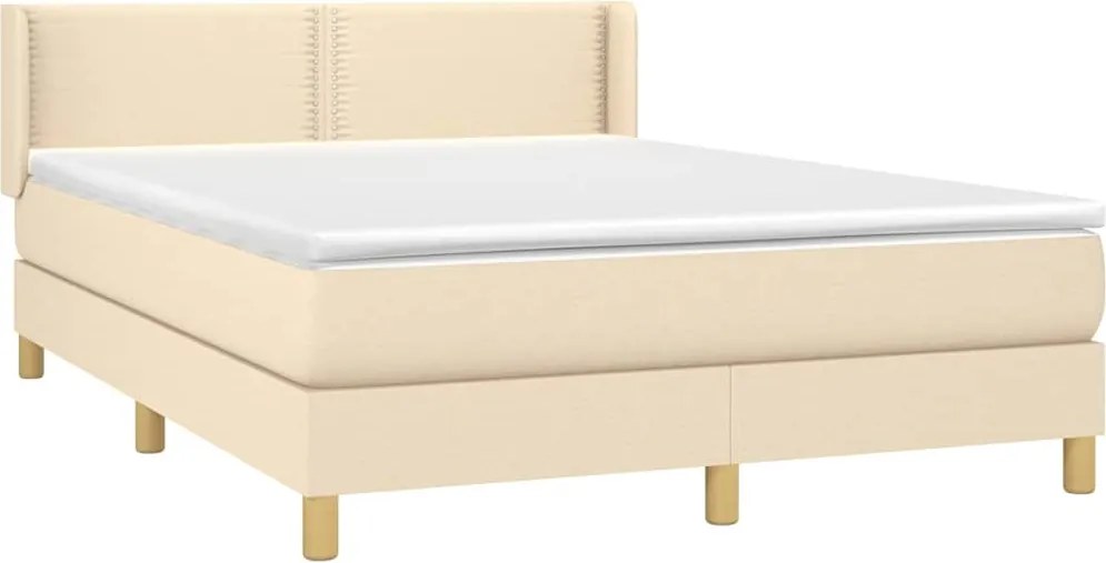 Box spring postel s matrací krémová 140x200 cm textil 3130198