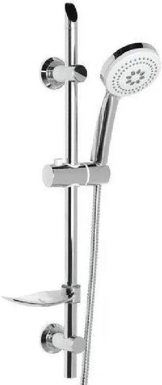 Aqualine Sunra - Set sprchové hlavice 100 mm, tyče s mýdlenkou a hadice, chrom 11444
