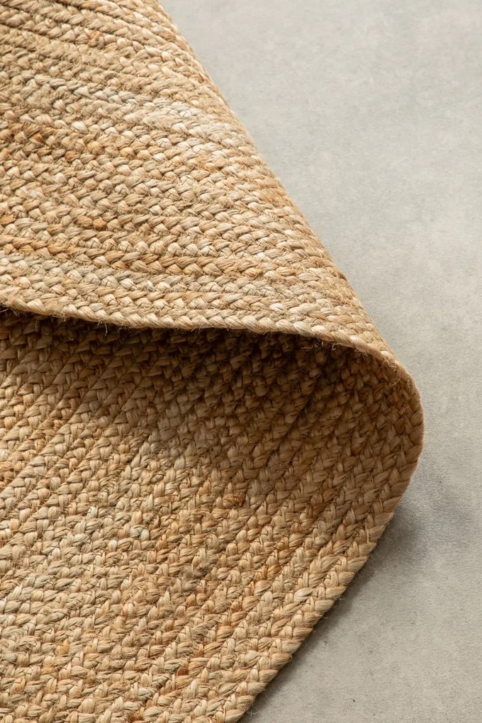 Hanse Home, Kusový koberec Jute Braided 106005 Gold kruh, 100x100 (průměr) kruh, béžová, chodba / předsíň