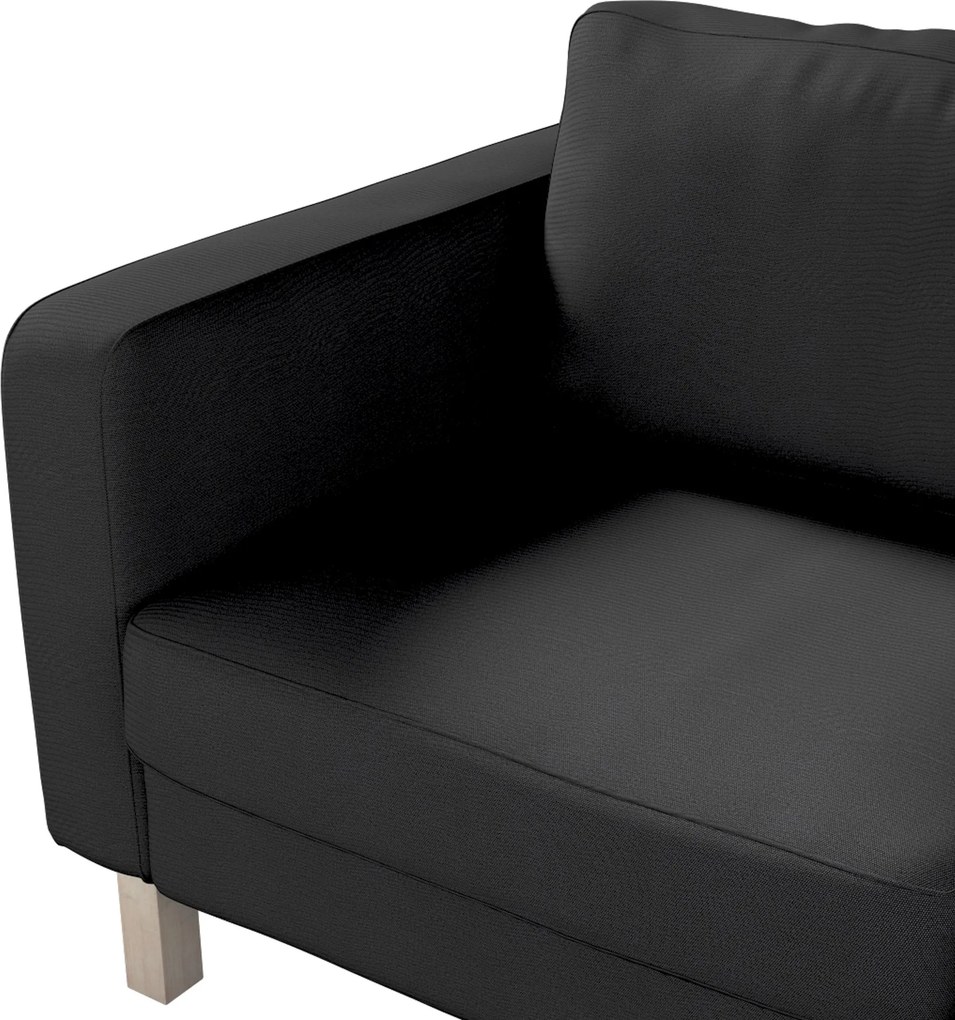 Potah na pohovku IKEA Karlstad 2-místná, nerozkládací, krátký barva černá látka pletený vzor