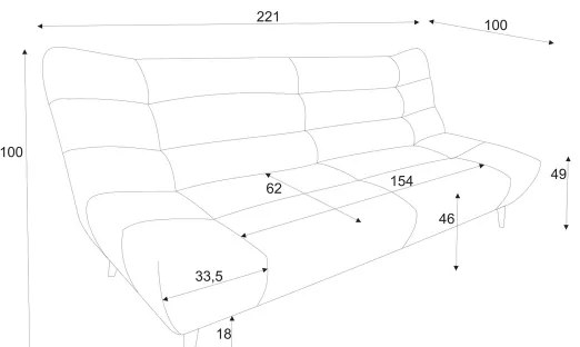 Třímístná pohovka ALBA šedá