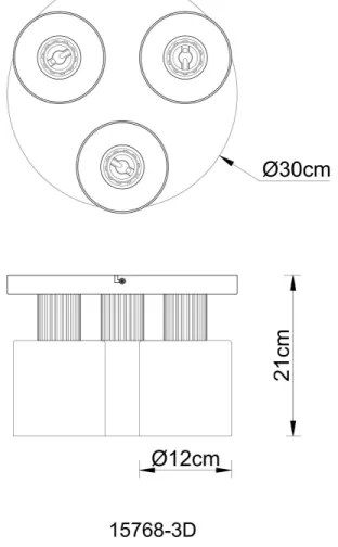 Globo 15768-3D - Přisazený lustr ALEIDIS 3xE27/25W/230V pr. 30 cm