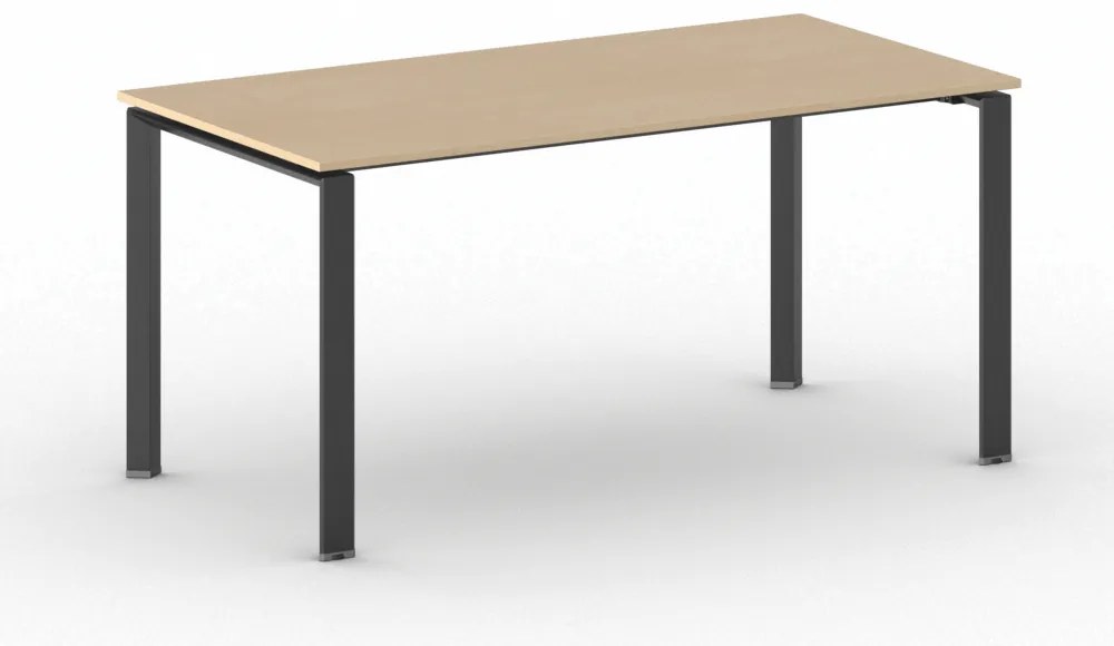 Jednací kancelářský stůl PRIMO INFINITY, 160x80 cm, černá podnož, buk