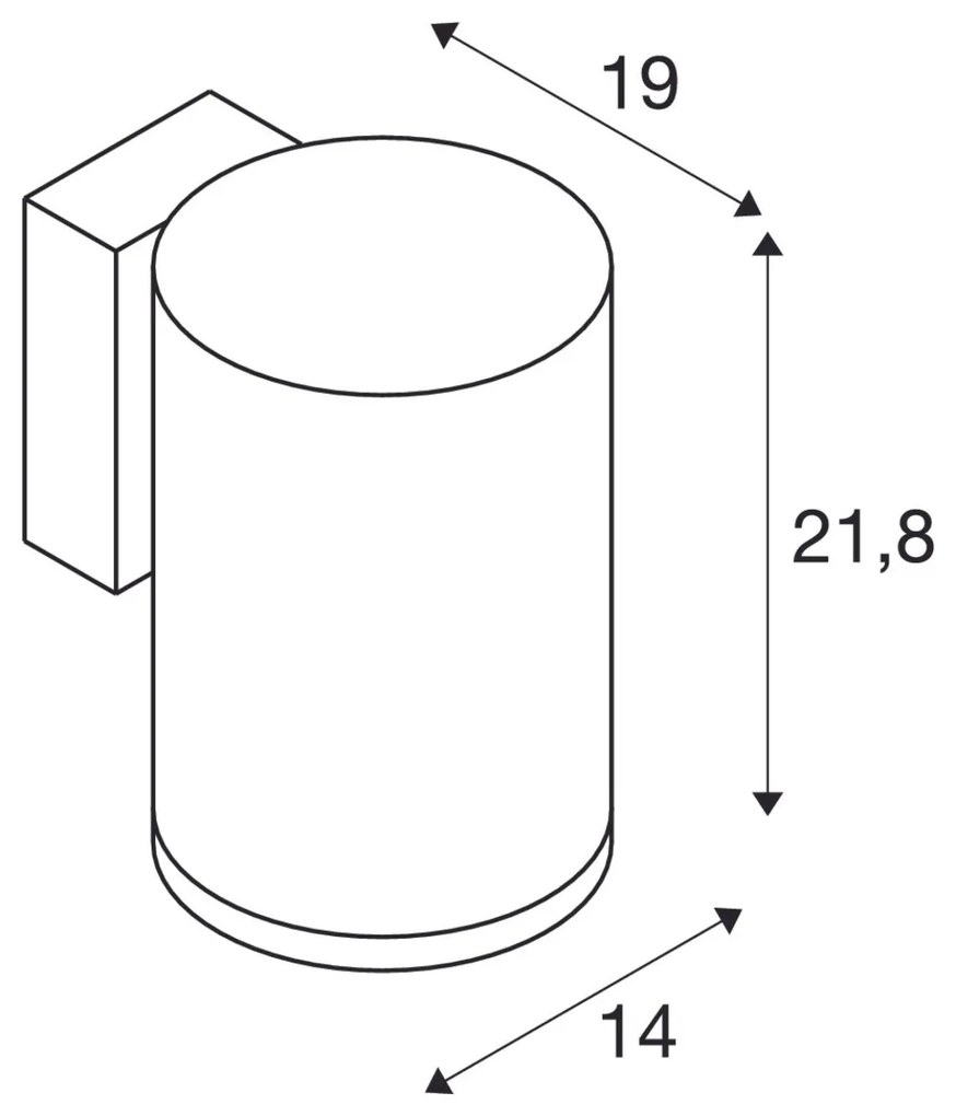 SLV 1003440 Enola Round L, venkovní nástěnné svítidlo, LED 35W 3000/4000K, antracit, výška 21,8cm, IP65