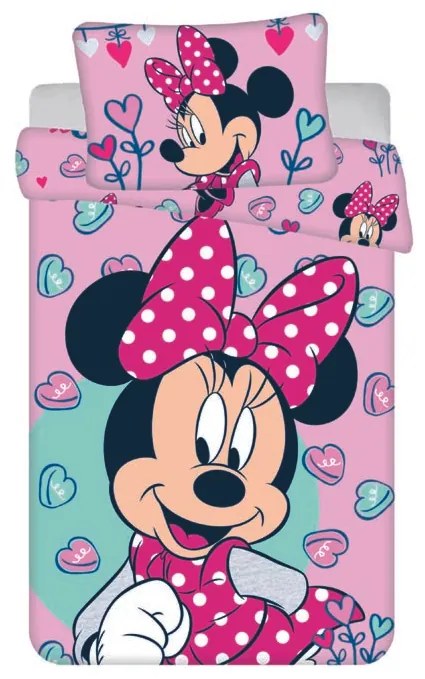 Licencované povlečení Minnie pink 02 baby 40 x 60 + 100 x 135 cm, český výrobce Tibex