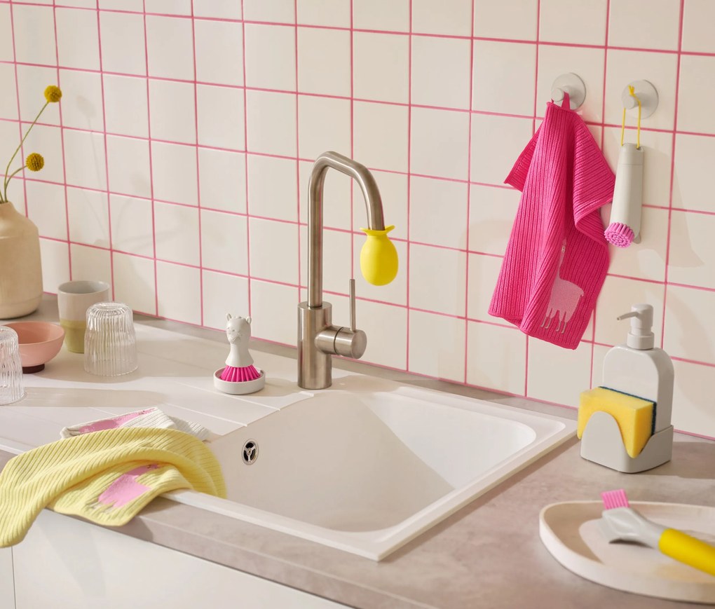 Tchibo - Kartáč na nádobí s motivem alpaky - barva: béžová
