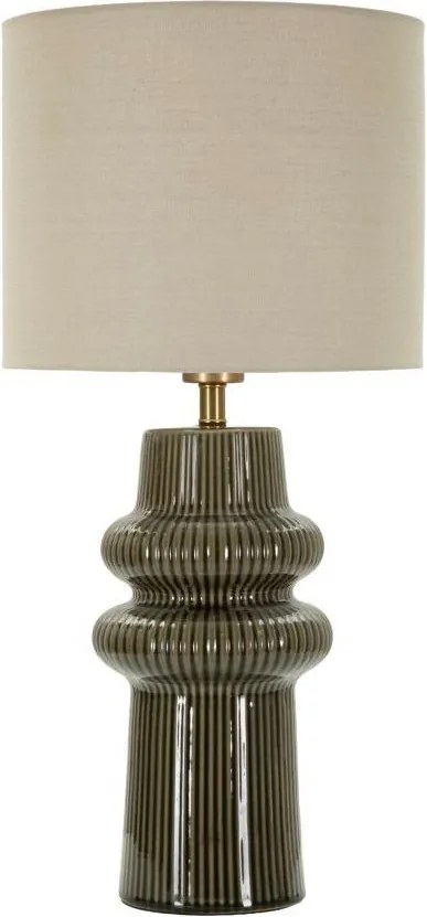Khaki/krémová keramická stolní lampa s textilním stínidlem (výška 64,5 cm) Harmony – Mauro Ferretti