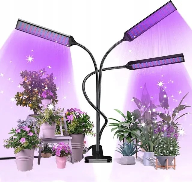 Led Lampa Grow Light Pěstování Rostlin 3x Panely 72 Led Diod Časovač Usb
