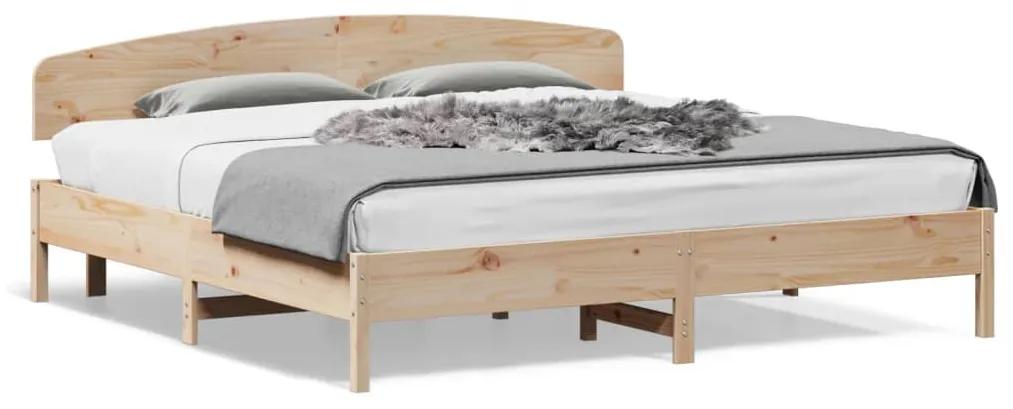 Rám postele s čelem 200 x 200 cm masivní borové dřevo,  3207193