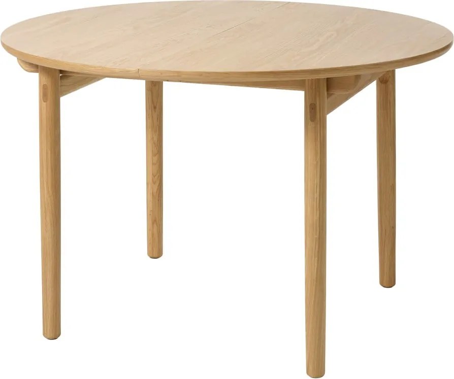 Kulatý rozkládací jídelní stůl v dekoru dubu ø 120 cm Carno – Unique Furniture