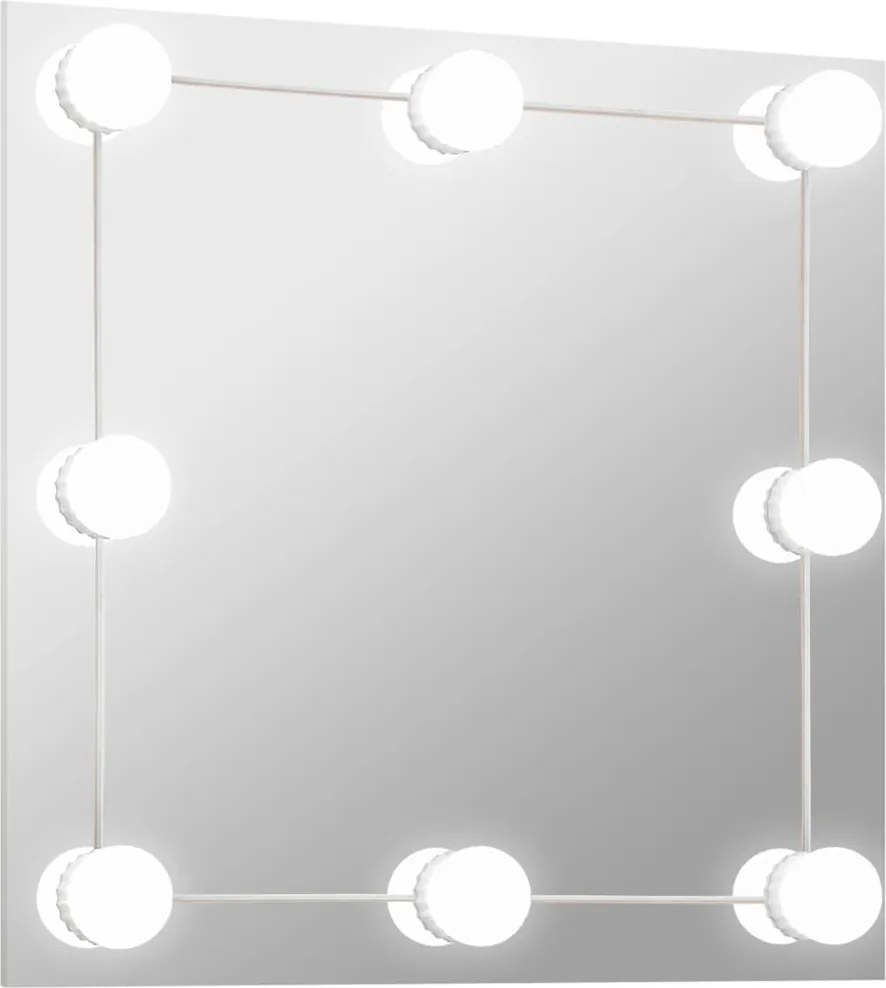 Nástěnné zrcadlo s LED osvětlením čtvercové sklo 3078636