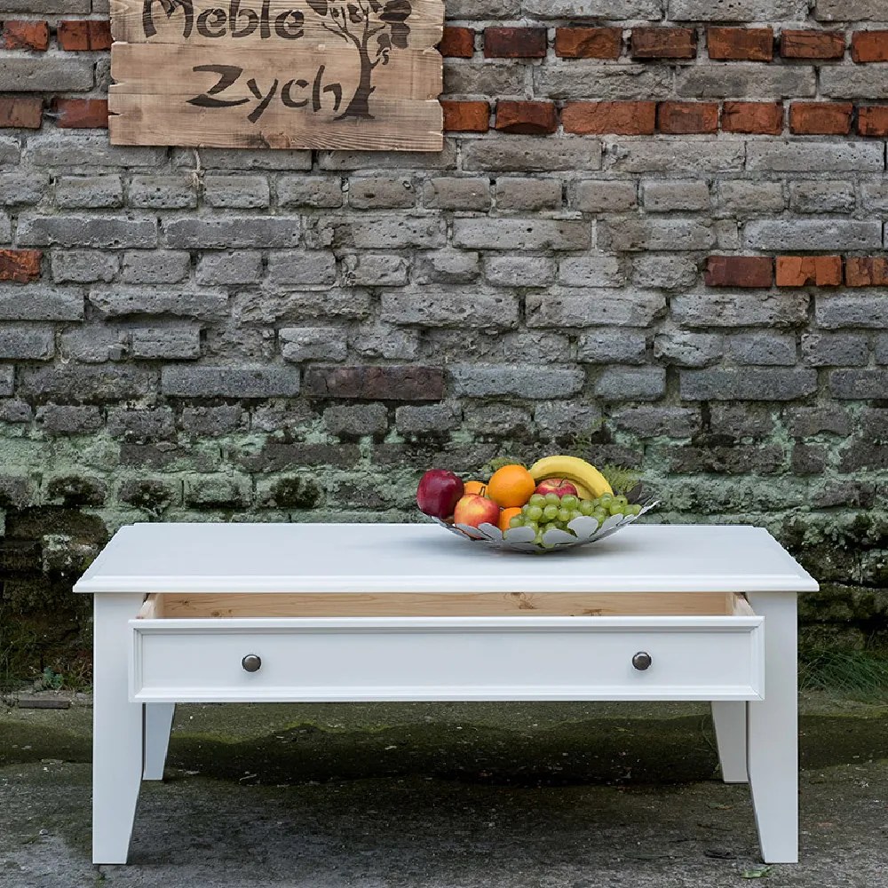 Massive home | Belluno Elegante velký konferenční stolek z masivu bílý