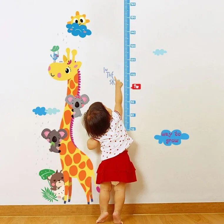 Samolepka Zvířecí metr s žirafou Motiv: Modrá