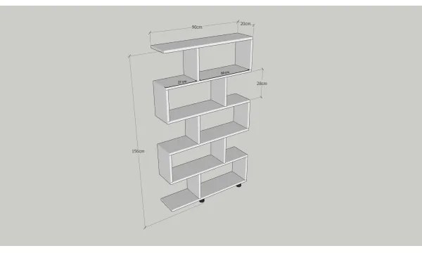 Knihovna ELIF 156x90 cm hnědá