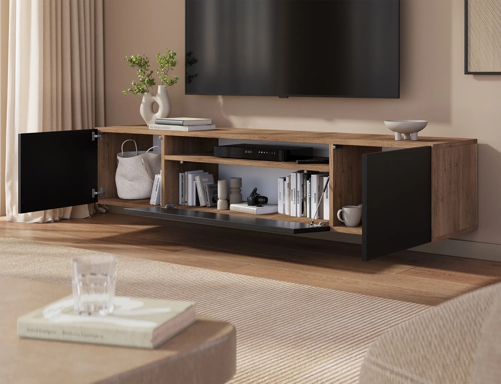 ADRK Furniture Femur 200 Závěsný TV stolek ADRK-RTV-FEMU-200-AB