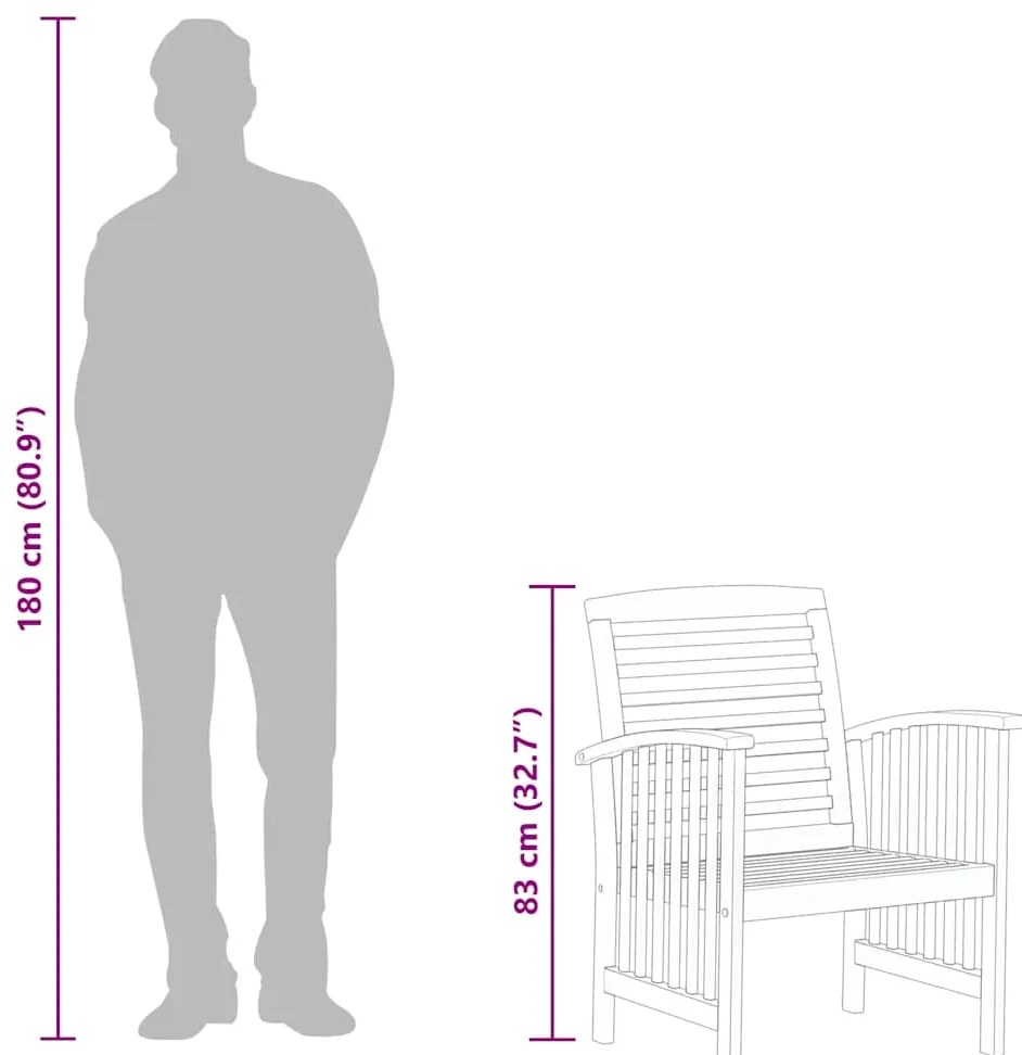 vidaXL Marketos Zahradní židle 2 ks masivní akáciové dřevo