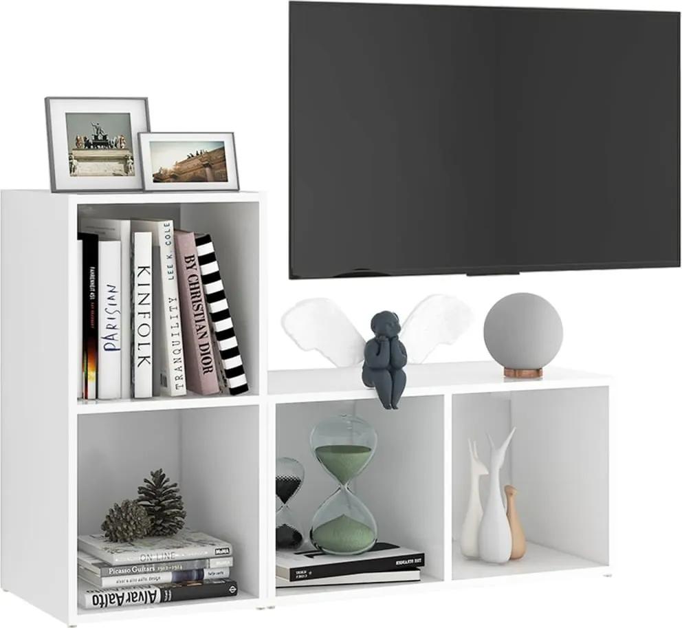 vidaXL TV skříňky 2 ks 72 x 35 x 36,5 cm dřevotříska [3079943] Barva: bílá a dub sonoma