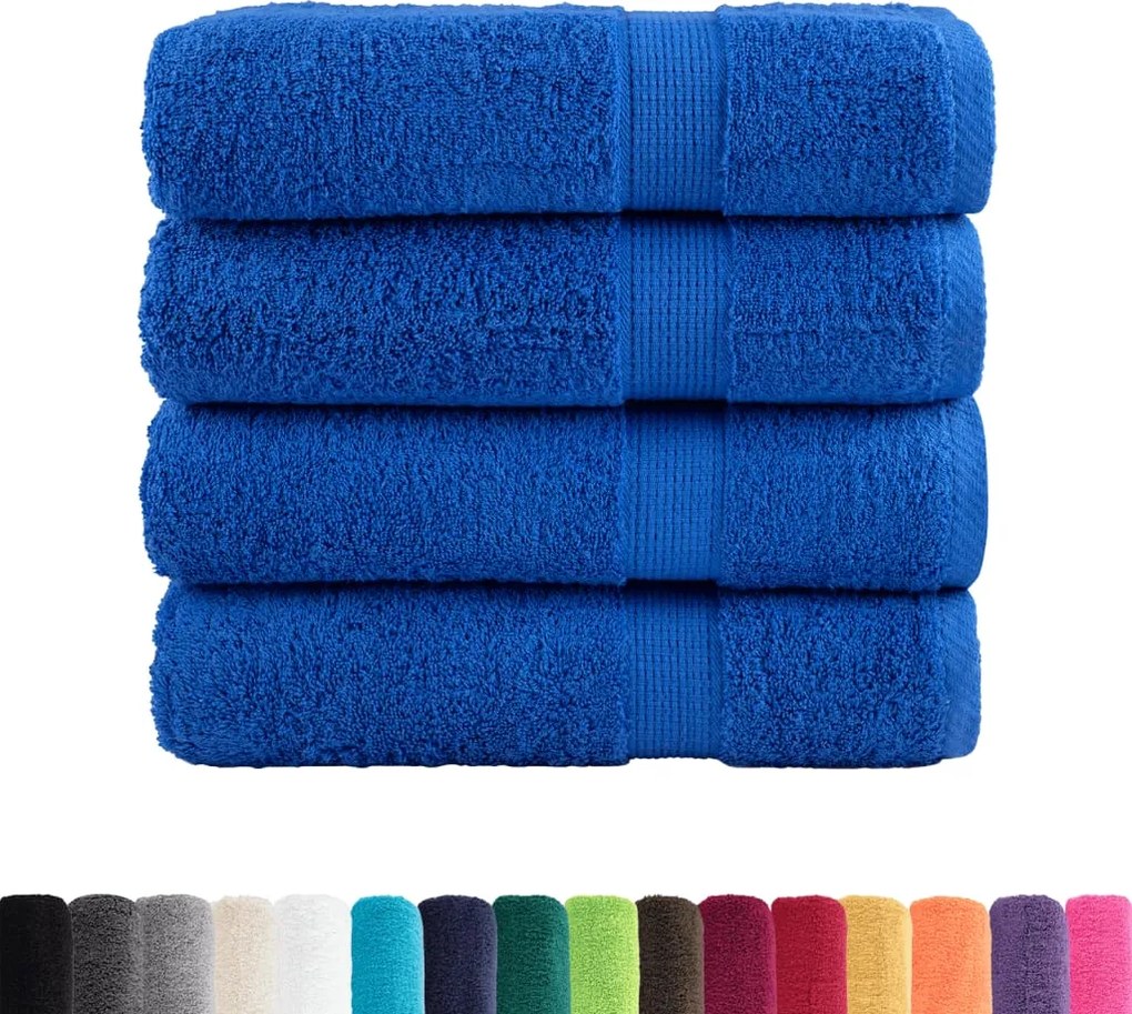 Prémiové ručníky SOLUND 4 ks modré 50x100 cm 600 g/m² 137186