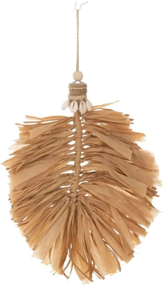 Přírodní závěsná dekorace ve tvaru listu Raffia - 25*4*27/ 35 cm