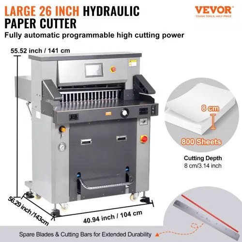 elektrická hydraulická řezačka papíru 66 cm šířka řezu 8 cm tloušťka 17,8 cm