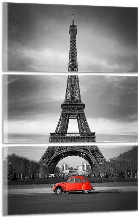 Obraz na plátně Eiffelovka a auto 1105BX