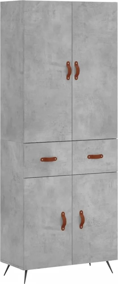 Skříň highboard betonově šedá 69,5x34x180 cm kompozitní dřevo 3198125