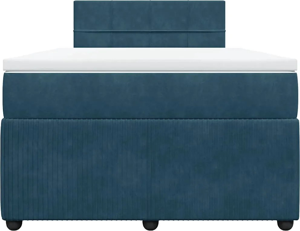 Box spring postel s matrací modrá 120 x 190 cm samet 3287690