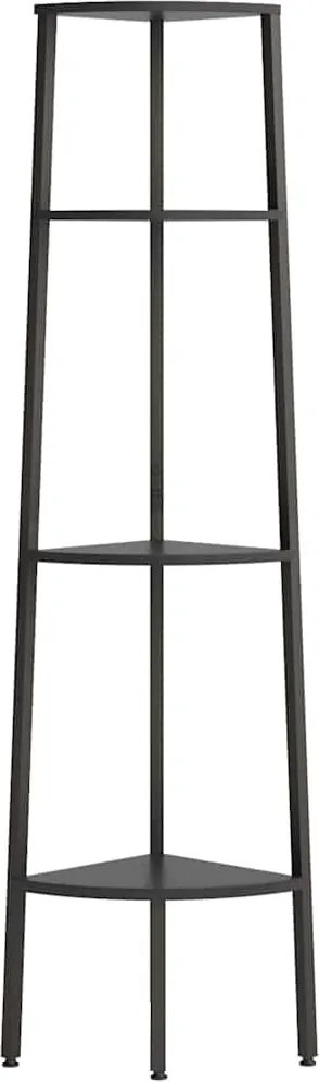4patrová rohová police černá 45,5 x 31,5 x 150 cm 336393