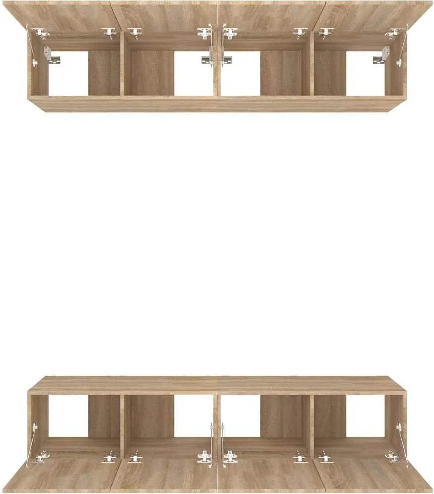 TV skříňky 4 ks dub sonoma 80 x 30 x 30 cm kompozitní dřevo 3114184