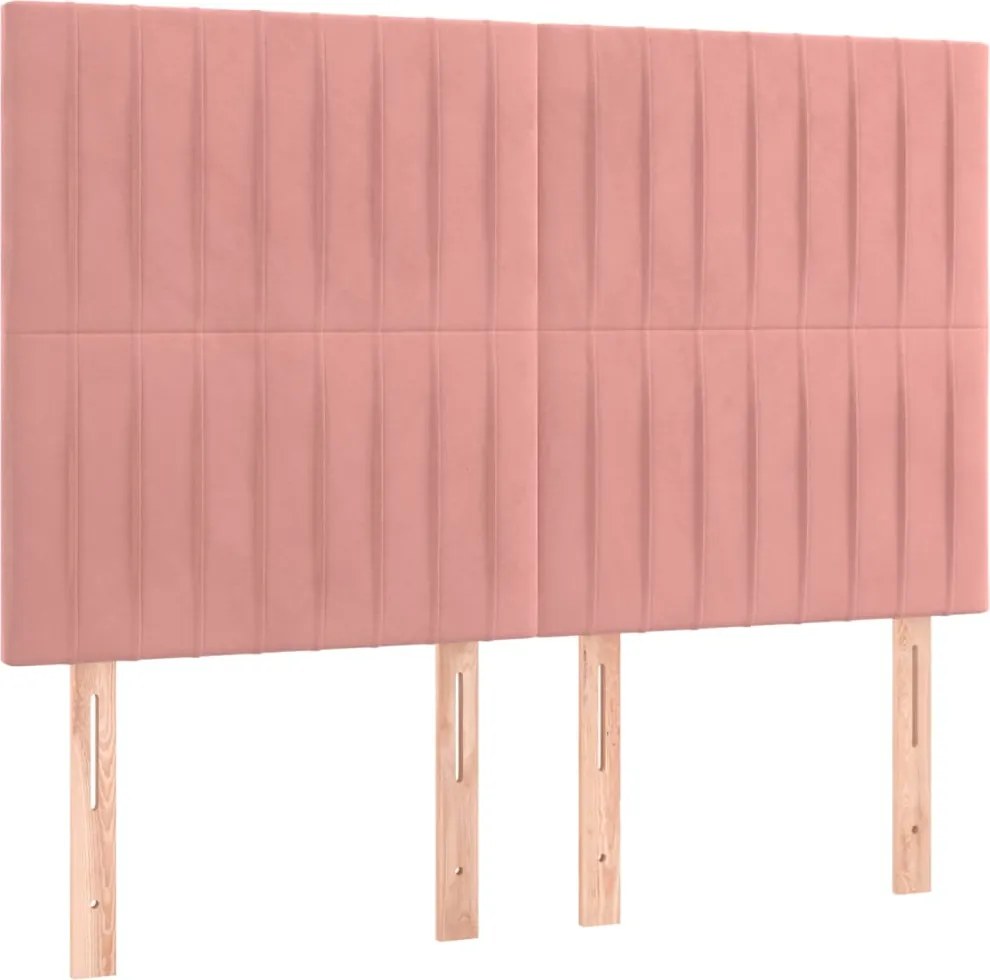 Box spring postel s matrací růžová 140x200 cm samet 3137970