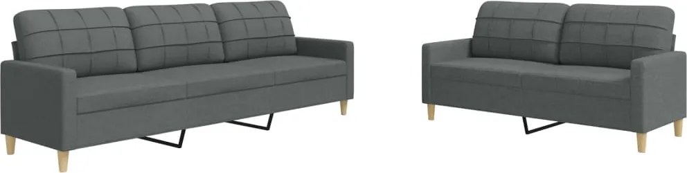 2dílná sedací souprava tmavě šedá textil 3278320