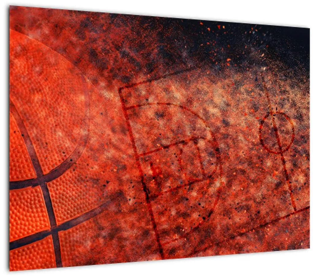 Skleněný obraz - Basketbalový míč (70x50 cm)