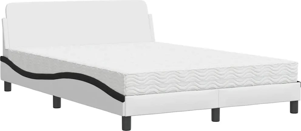 Postel s matrací Dover bílá a černá 140 x 190 cm umělá kůže 3208403