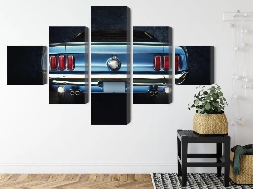 Vícedílný obraz Zadní Část Starého Fordu Mustang Nedostatek Nedostatek Přírodní plátno 150x90