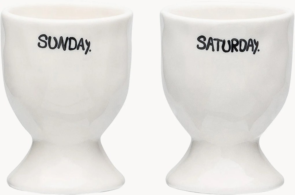 Sada ručně vyrobených stojanů na vajíčka Weekend, 2 díly