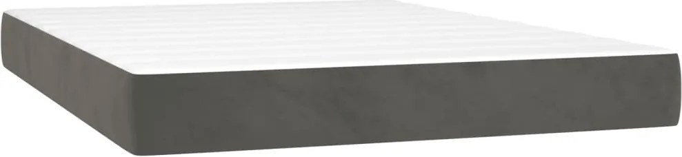 Box spring postel s matrací tmavě šedá 140x200 cm samet 3143266