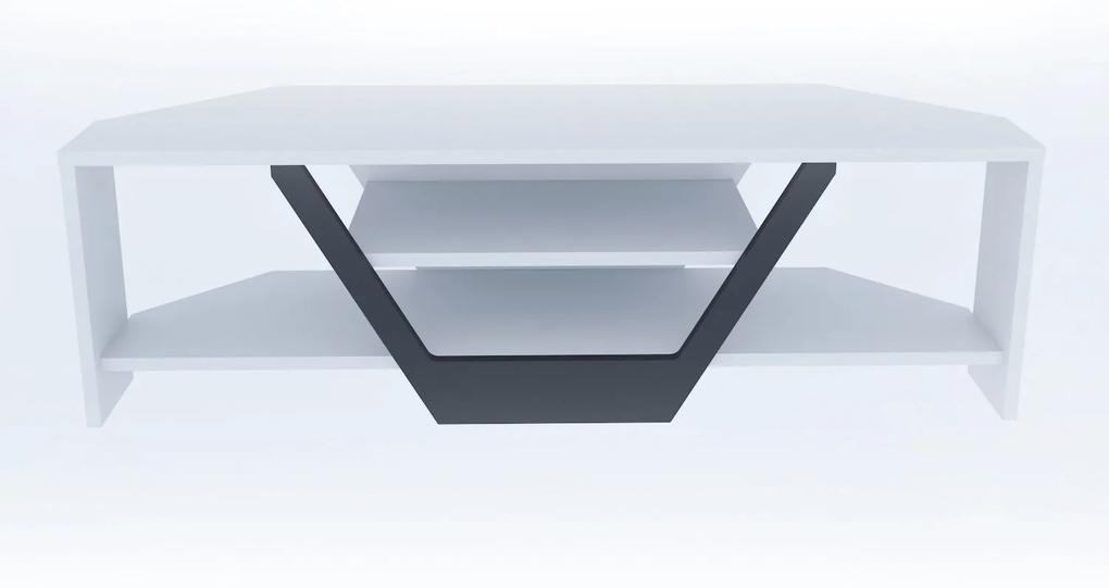 ASIR Televizní stolek SARES bílý černý