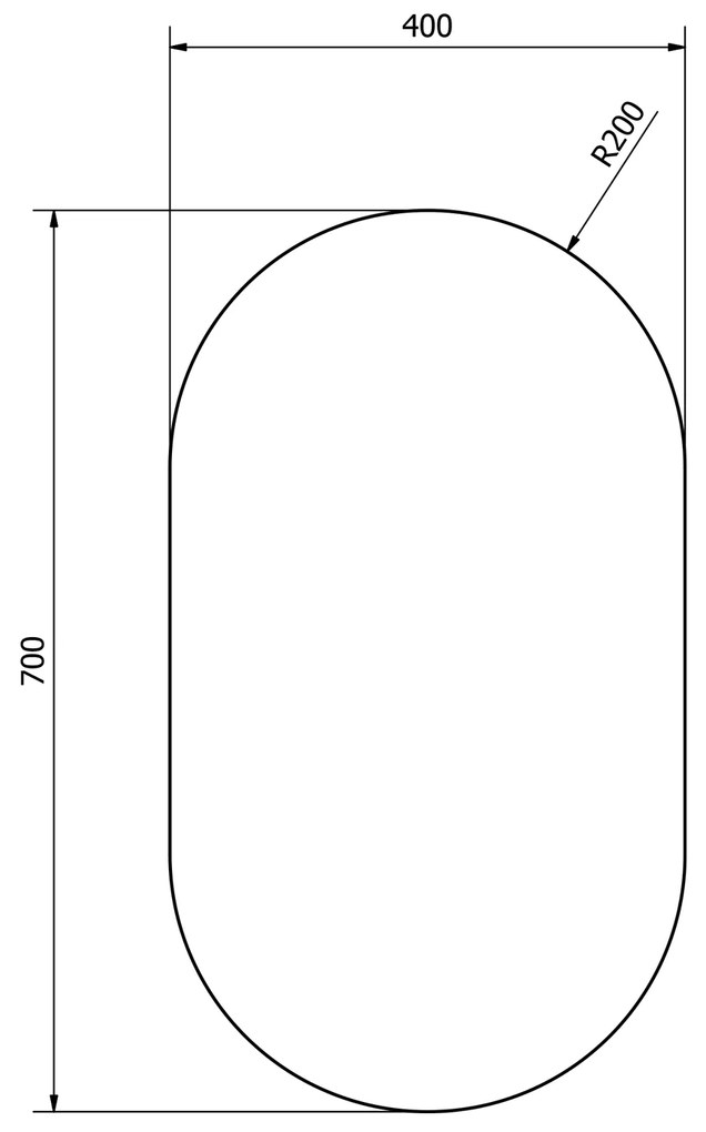 Sapho, Zrcadlo 40x70cm, ovál, bez uchycení