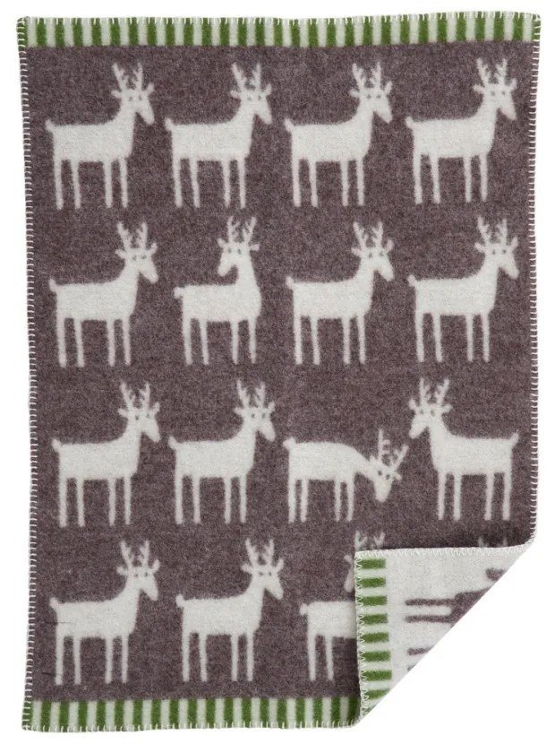 Vlněná dětská deka Deer barque 65x90, Klippan Švédsko Hnědá