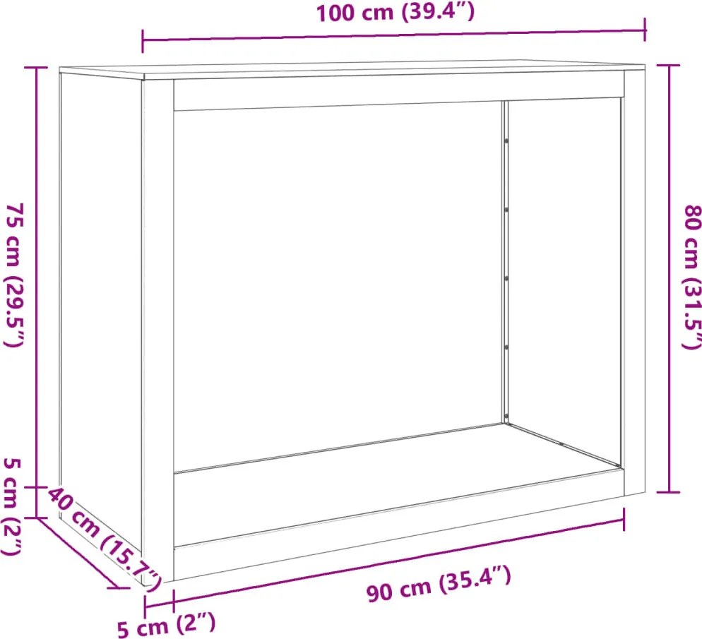 vidaXL Stojan na palivové dřevo 100 x 40 x 80 cm nerezová ocel [850976] Barva: Ocel/Zelený