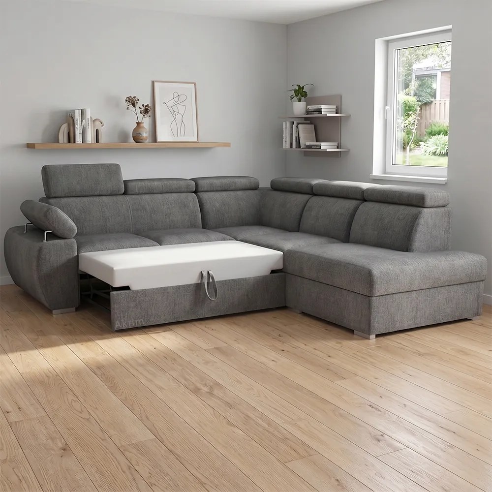 Sedací souprava BASTON | 260x265 cm | rozkládací + úložný prostor | VÝBĚR TKANIN