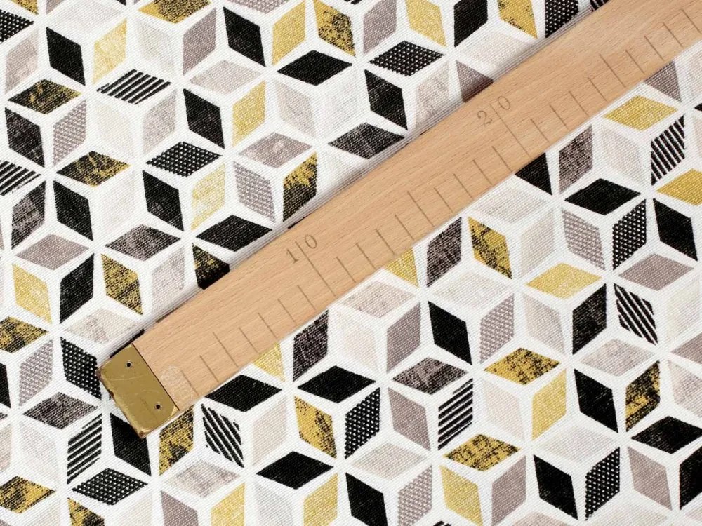 Biante Dekorační čtvercový ubrus Leona LN-065 Zlato-černá mozaika 50x50 cm