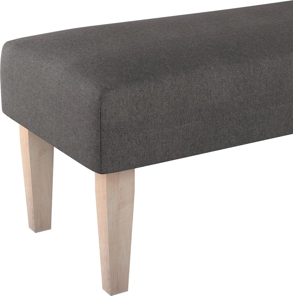 Dlouhá lavička 100x40cm barva šedá látka pletený vzor