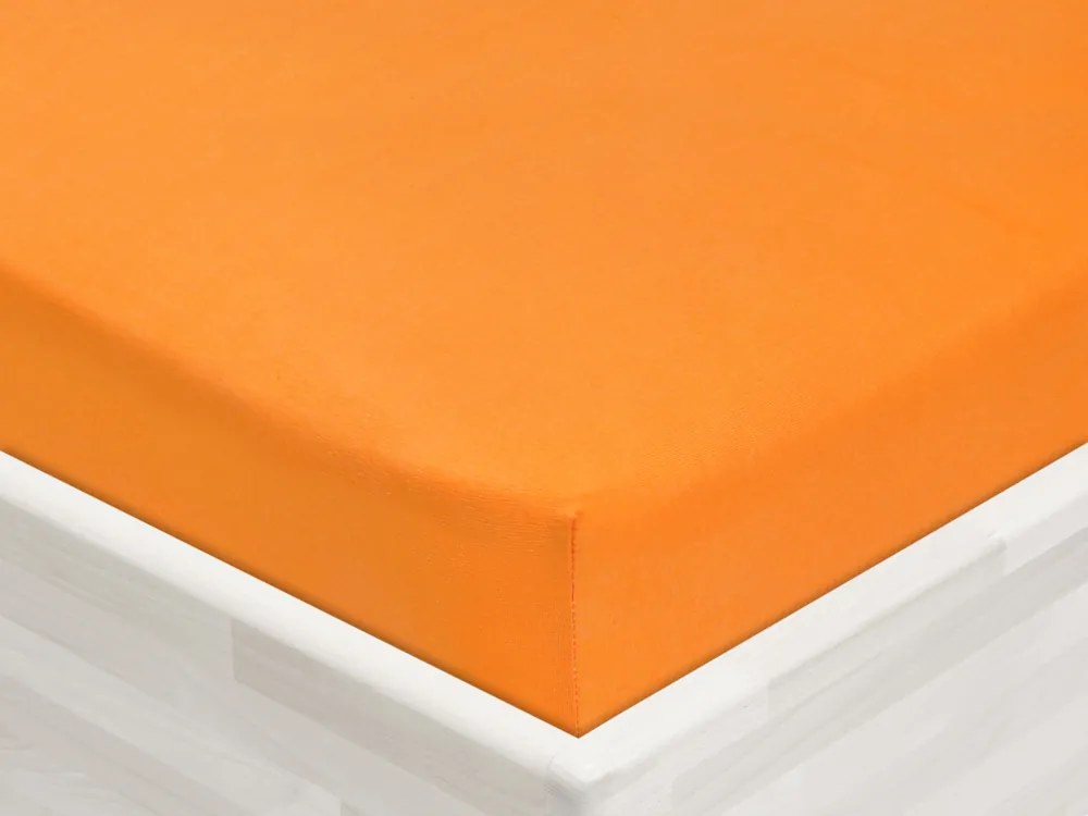 Jersey napínací prostěradlo JR-006 Oranžové 180 x 200 - výška 20 cm