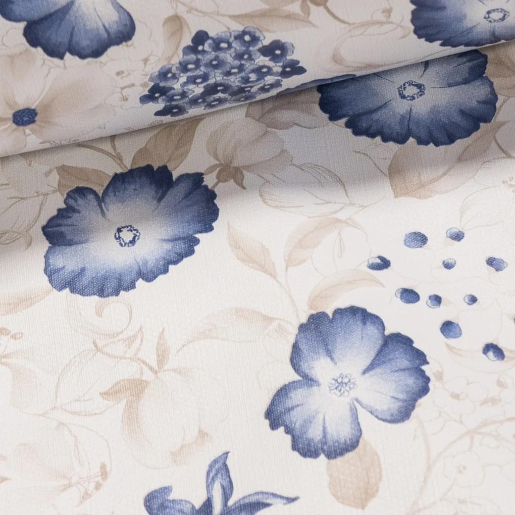 Bonita ubrus PVC s textilním podkladem 5H8/19 modré květiny, š.140cm (metráž)
