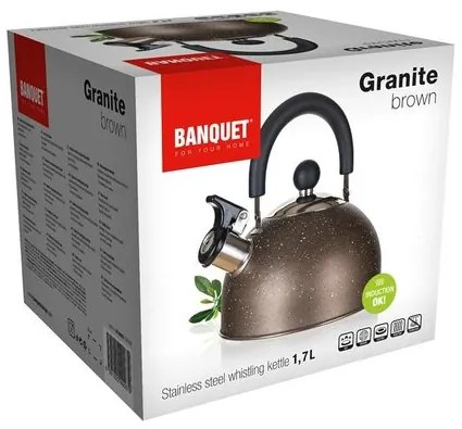 Banquet Nerezová konvice GRANITE Brown, 1,7 l, hnědá