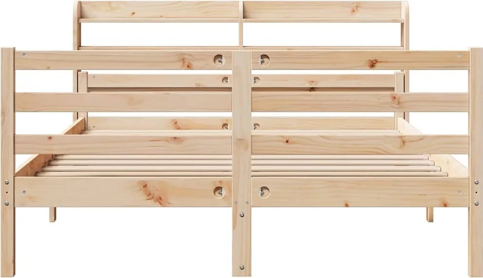 Rám postele s čelem 160 x 200 cm masivní borové dřevo 3306688