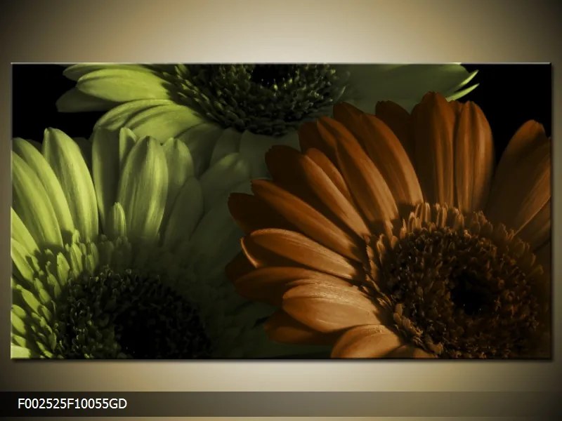 Obraz tří slunečnic - zelená a hnědá (), 40 dalších rozměrů