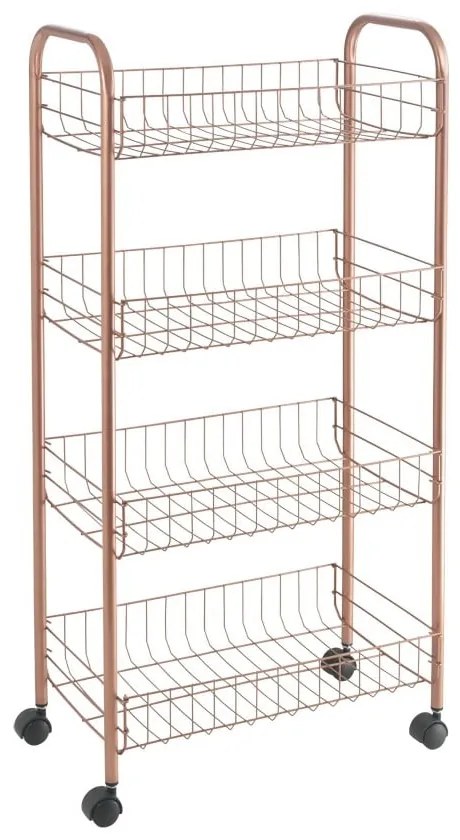 Kovový pojízdný regál v měděné barvě 41x84 cm Ascona – Metaltex