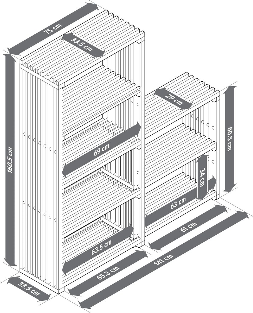 Tchibo - Výsuvný regál »Fleksibel« - barva: hnědá
